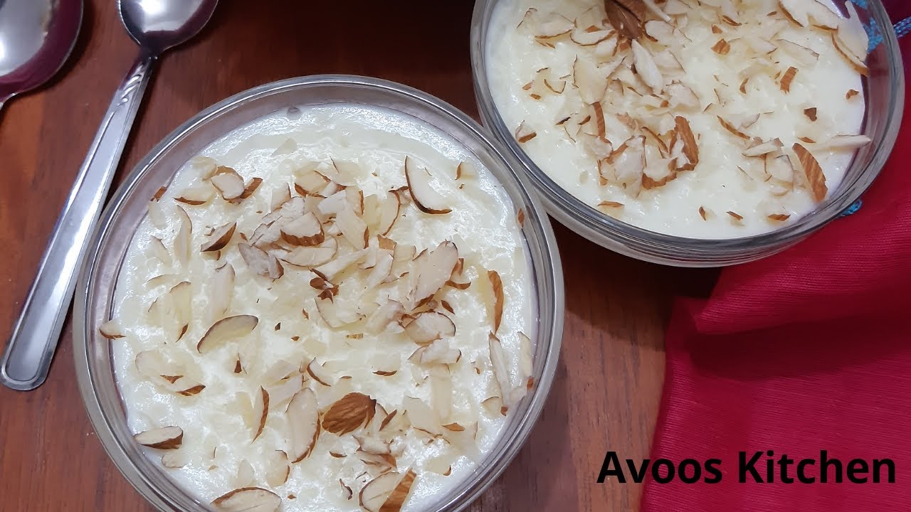 Arabic Rice Pudding | Roz Bhaleeb | Rose flavored Rice Pudding - YouTube
