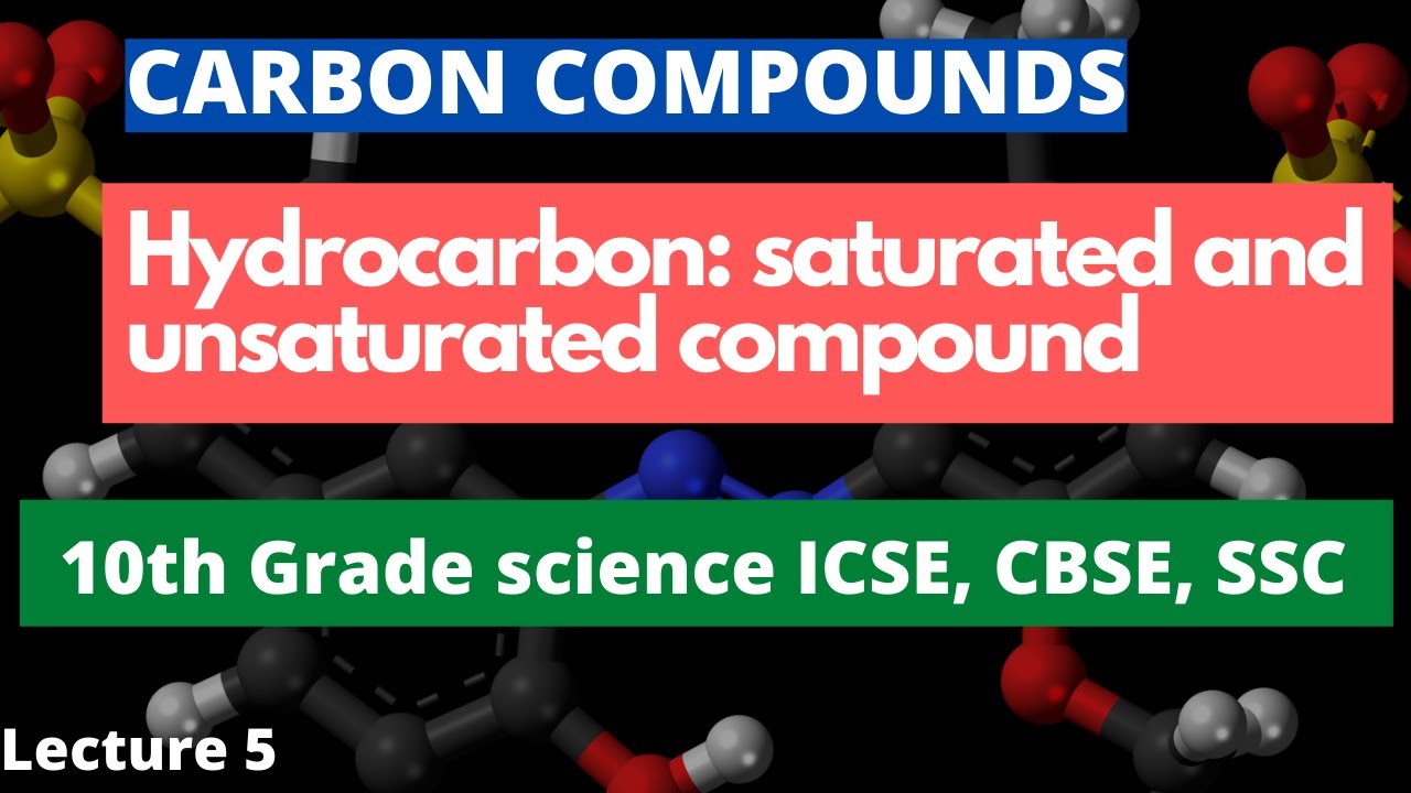 Carbon Compounds Saturated And Unsaturated Hydrocarbon Class 10th Icse