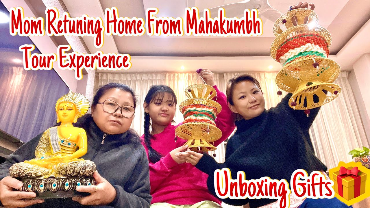 Mom Retuning Home From Mahakumbh | Tour Experience | Unboxing Gift 🎁 ...