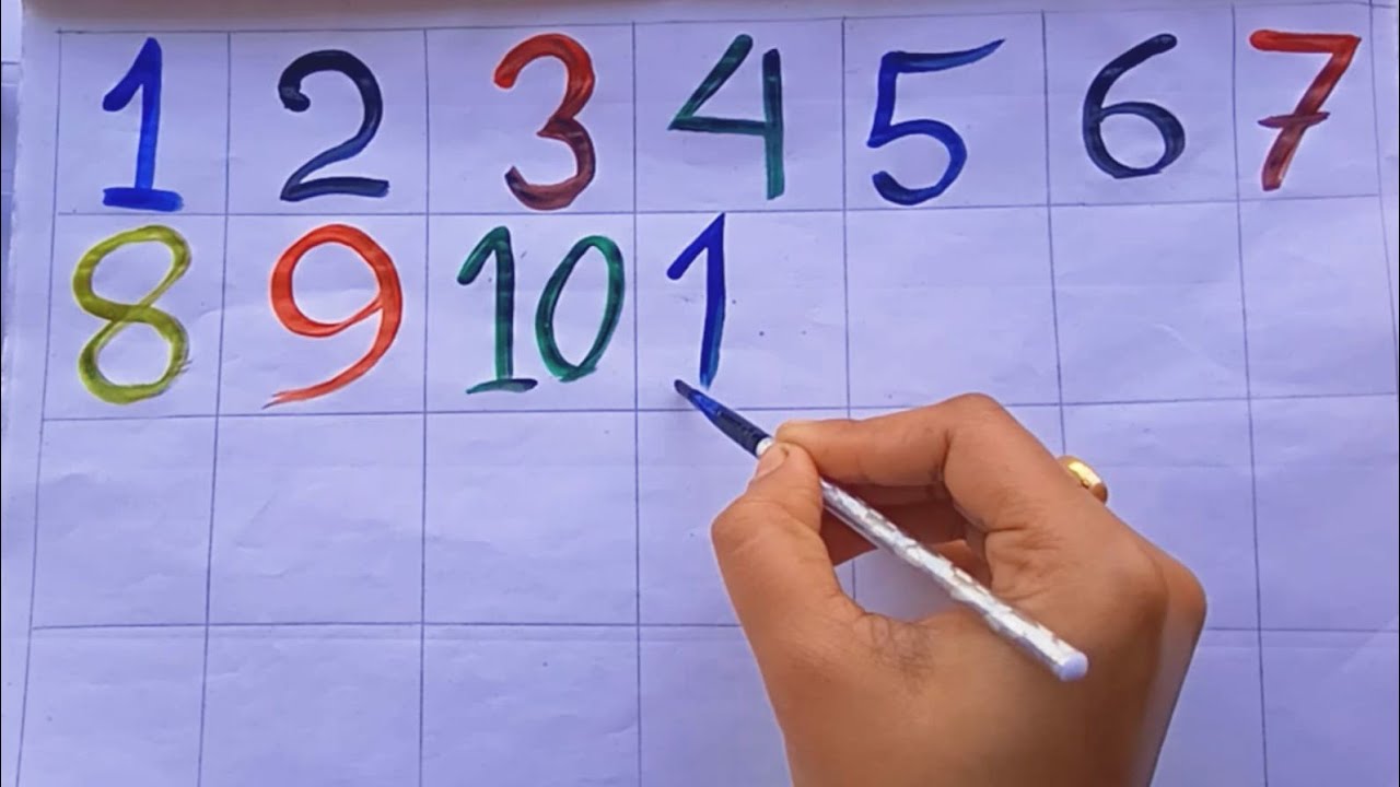 1234 Numbers writing video - YouTube