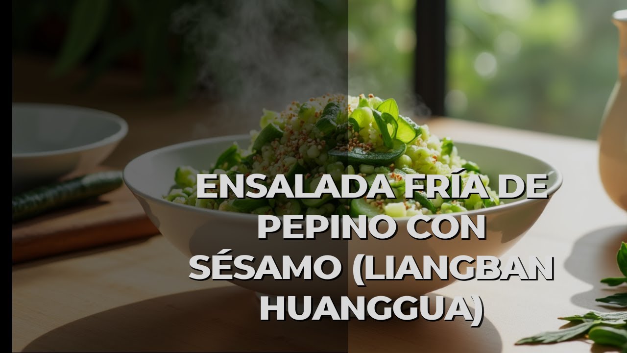 Ensalada Fría de Pepino con Sésamo (Liangban Huanggua) - YouTube
