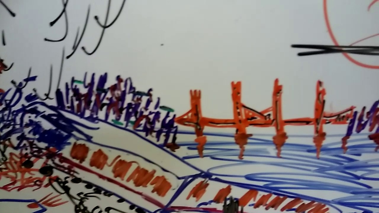 White board drawing train accident - YouTube