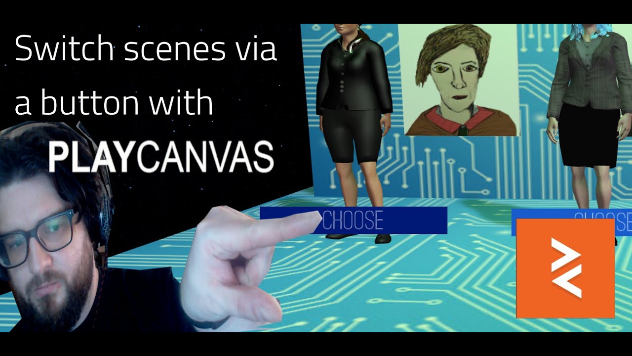 Switch scenes via a button with Playcanvas - YouTube