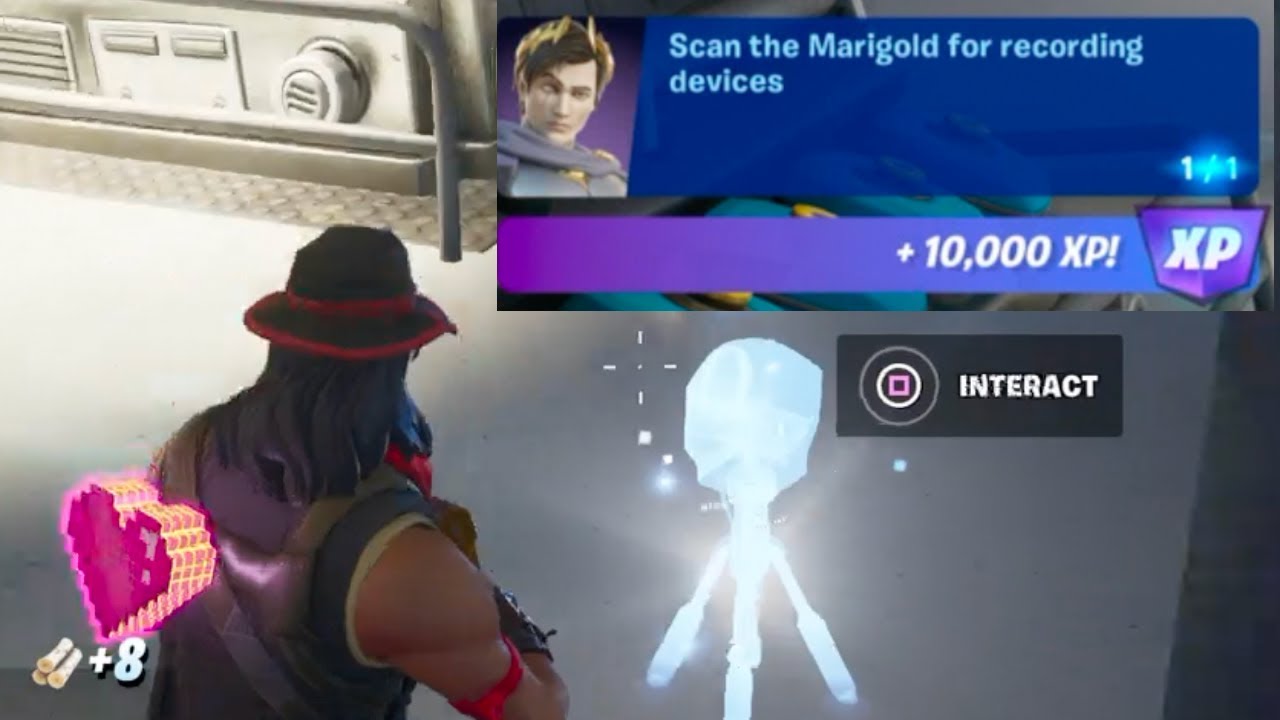 How to scan the marigold for recording devices - Fortnite - YouTube