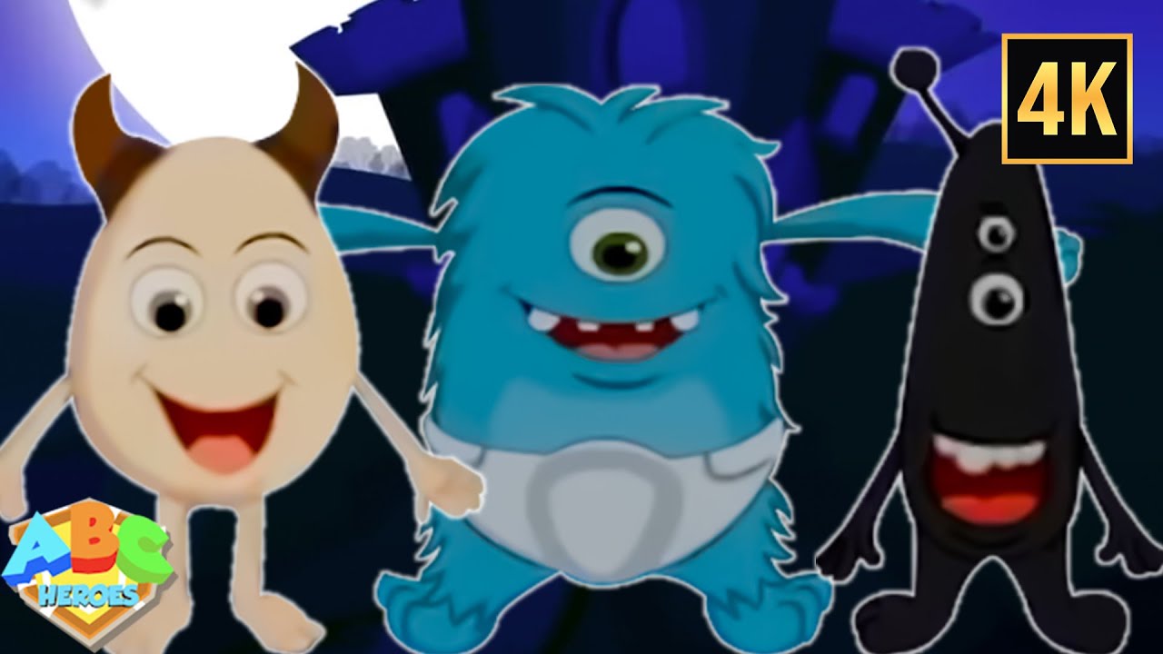 Five Little Monsters Jumping on the Bed - YouTube