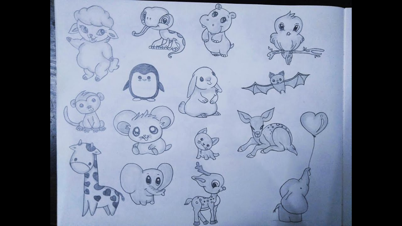 Easy 15 animals combine drawing idea Part I || How to draw animals for ...
