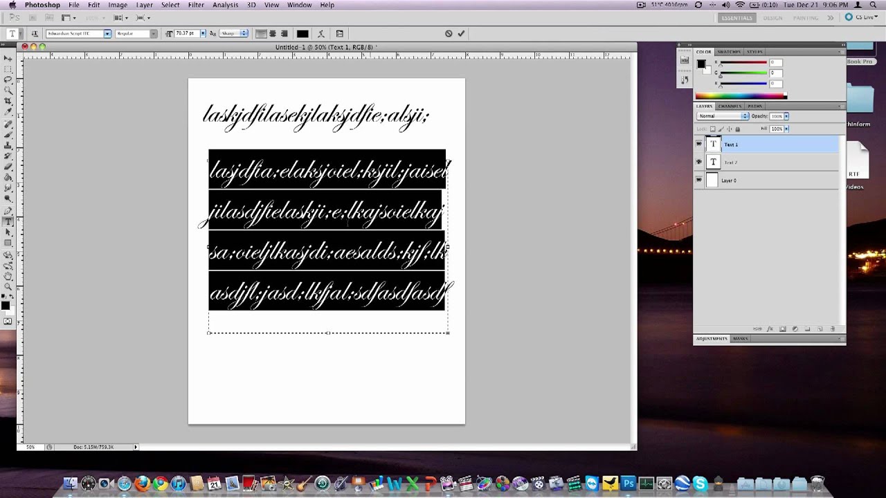 Adobe Photoshop - Text Tool - YouTube