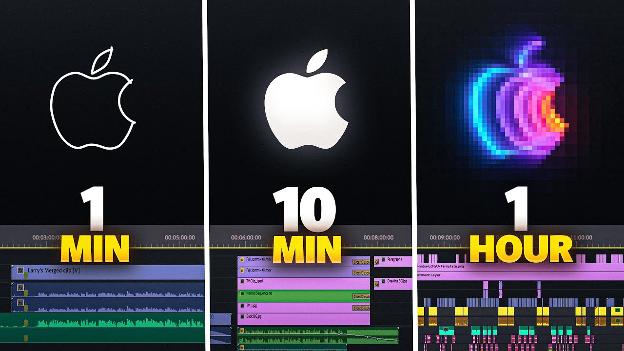 Editing Apple Style in 1 Minute vs 10 Minutes vs 1 Hour - YouTube