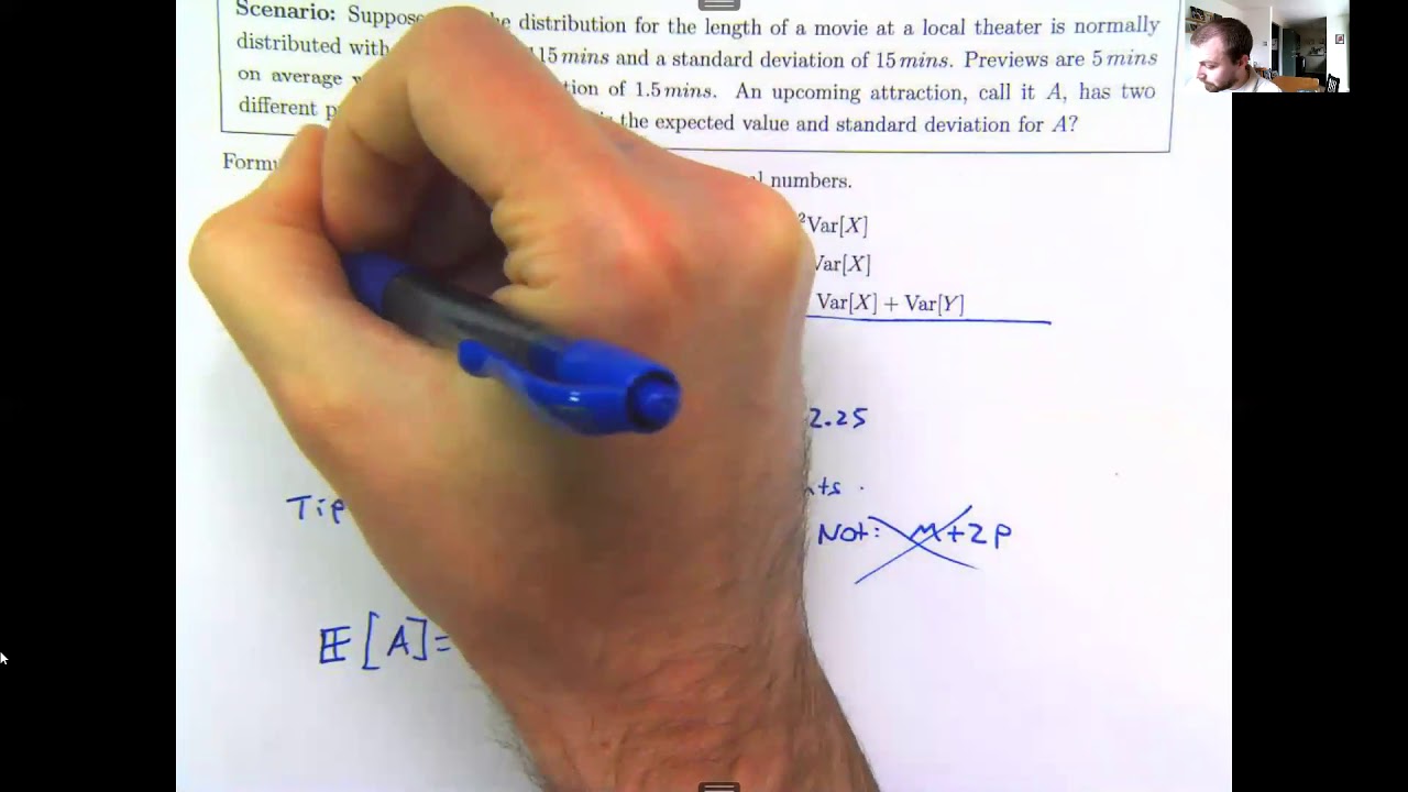 Expected Value and Variance Rules Example - YouTube