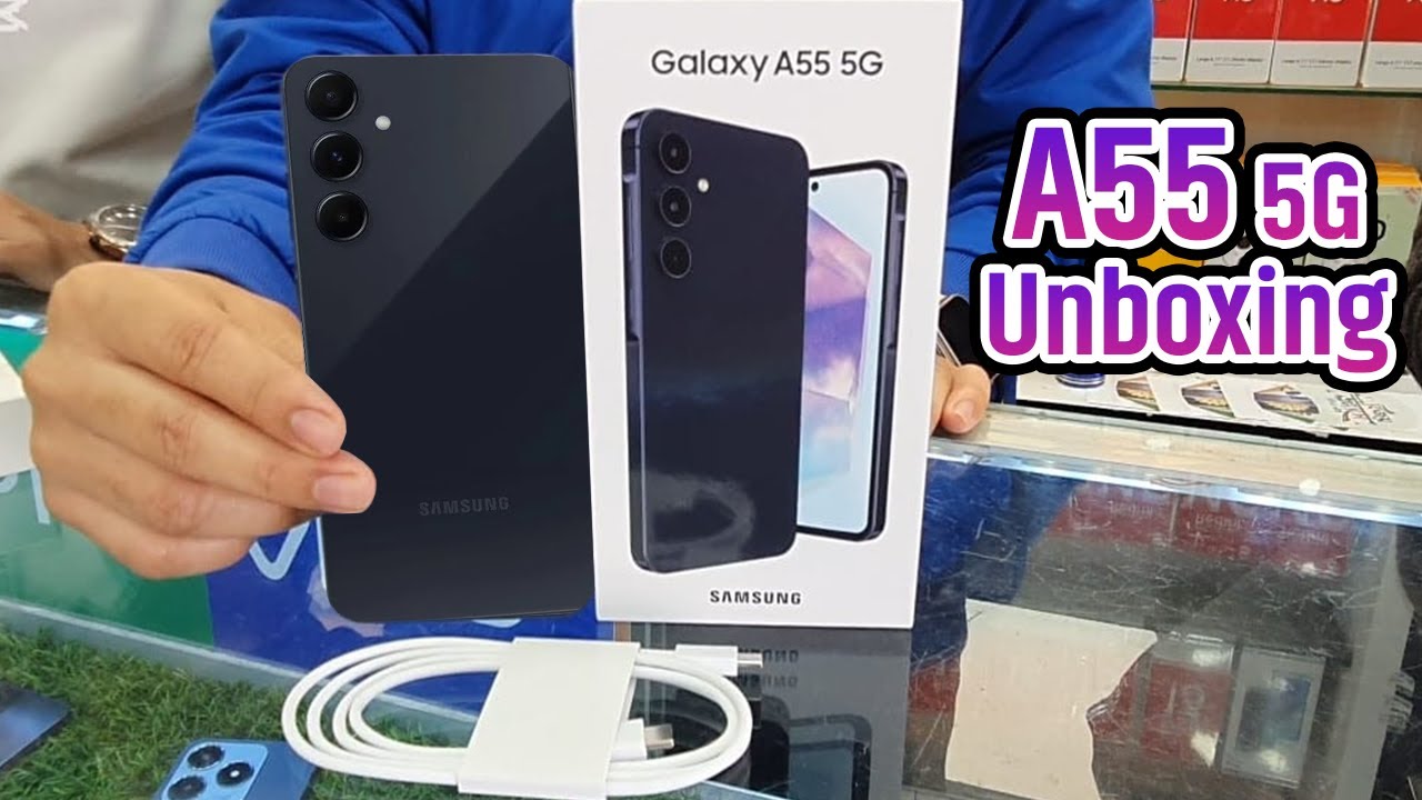 Samsung Galaxy A55 5G Black Color Unboxing 128GB Global - YouTube