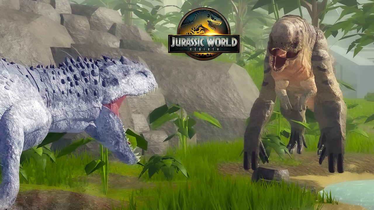 D REX vs INDOMINUS REX Battle in Dinosaur Simulator - YouTube