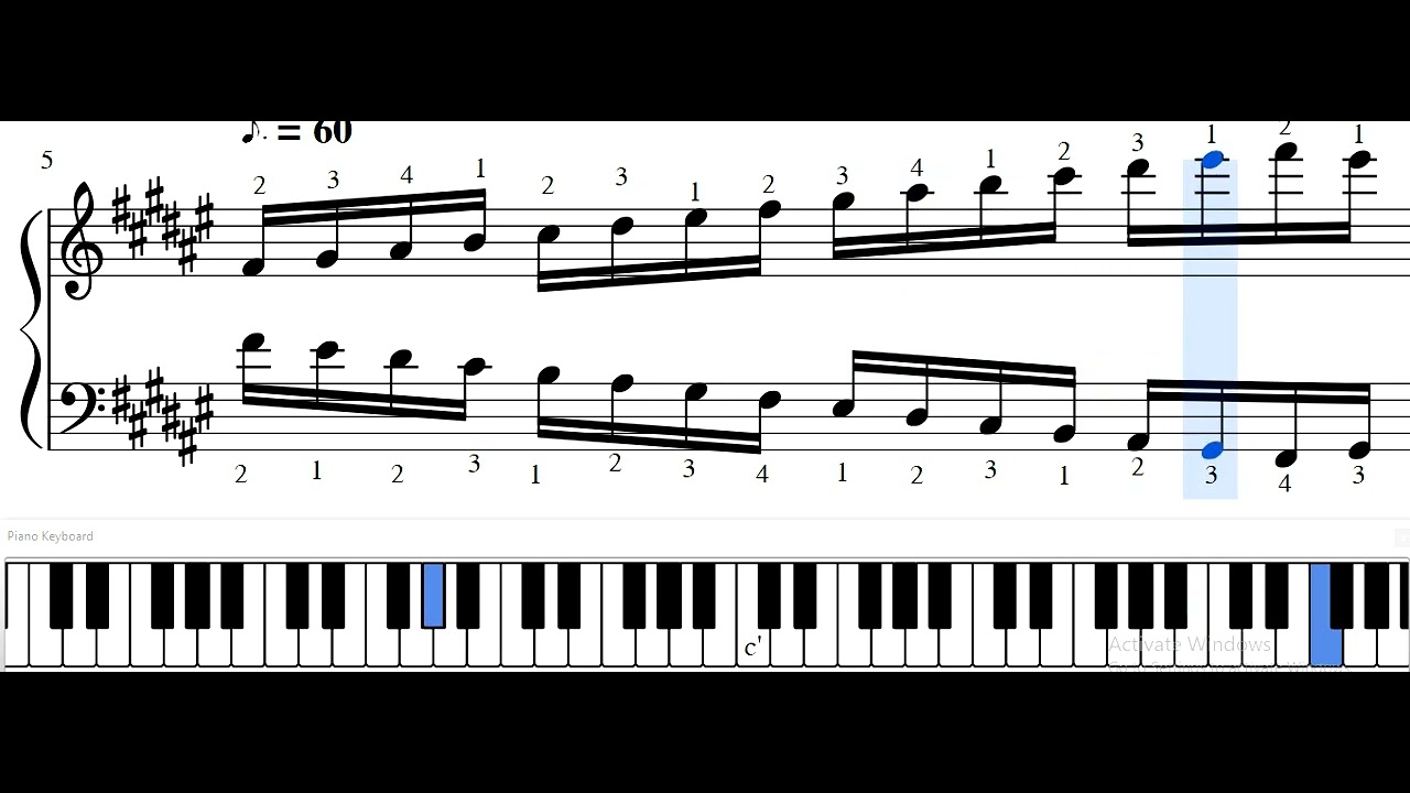 SCALE IN CONTRARY MOTION IN KEY F SHARP MAJOR - YouTube