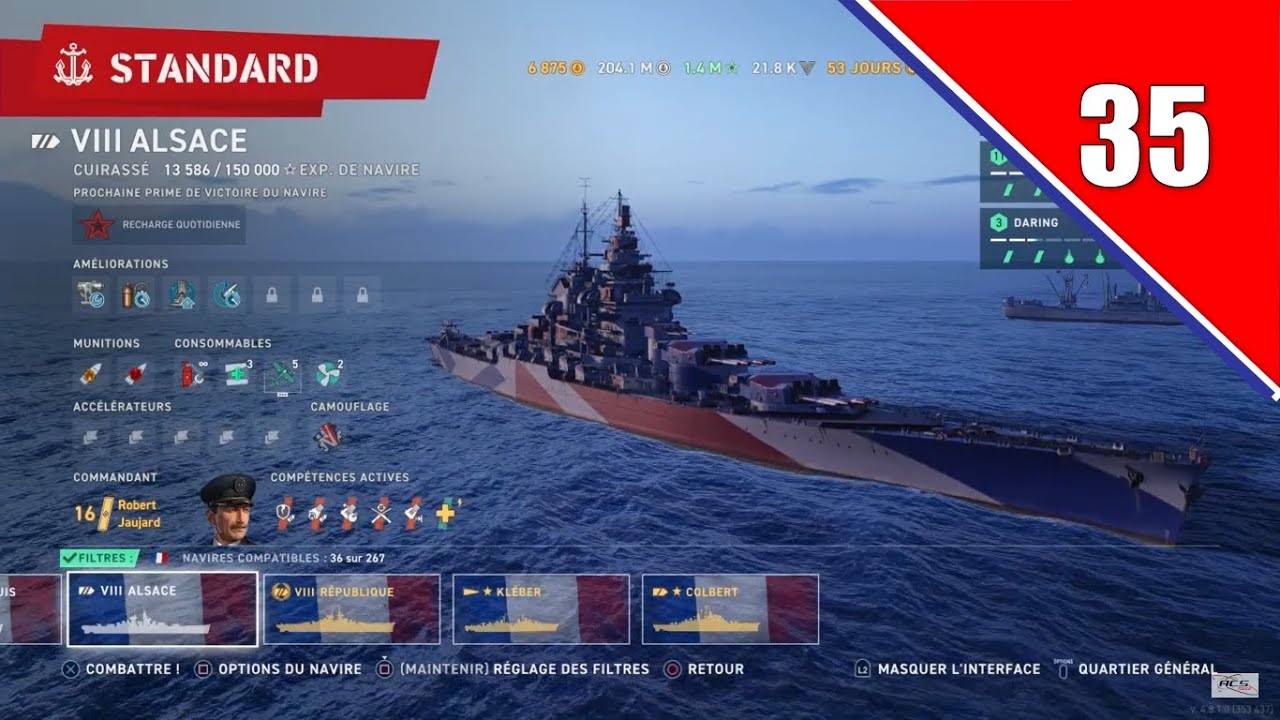 [FR]Wows: Legends // Navire Français #35 / Cuirassé T8-"L'Alsace" - YouTube