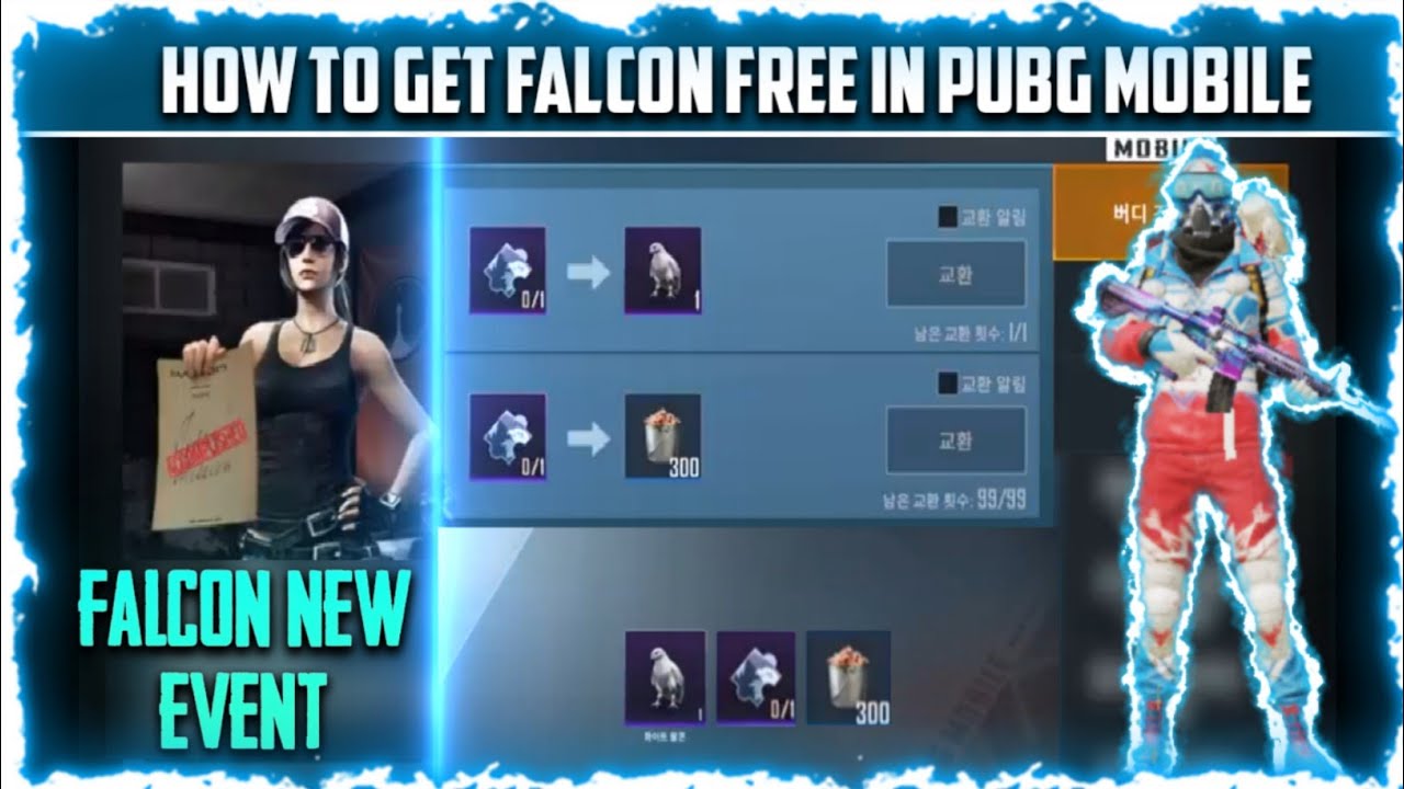 HOW TO GET FREE FALCON IN PUBG MOBILE | UNLOCK FALCON IN PUBG KR | PUBG ...