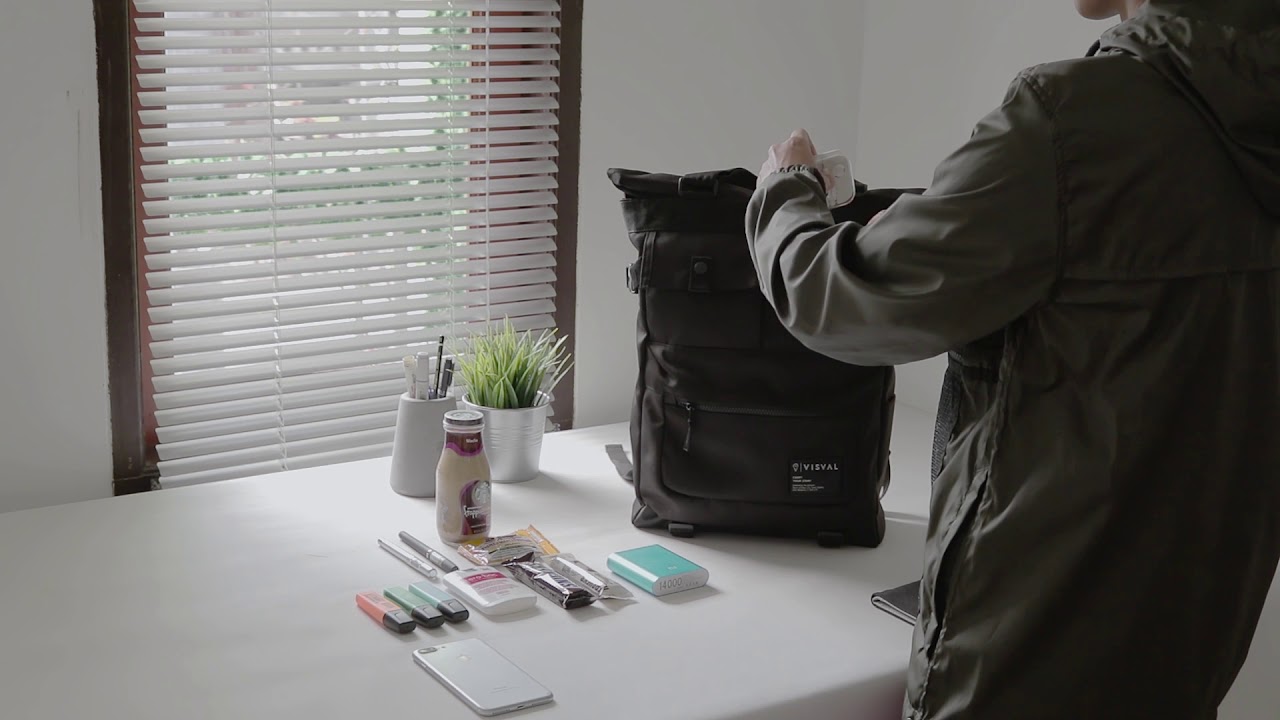 VISVAL Bags - Grid Backpack Essesntials - YouTube