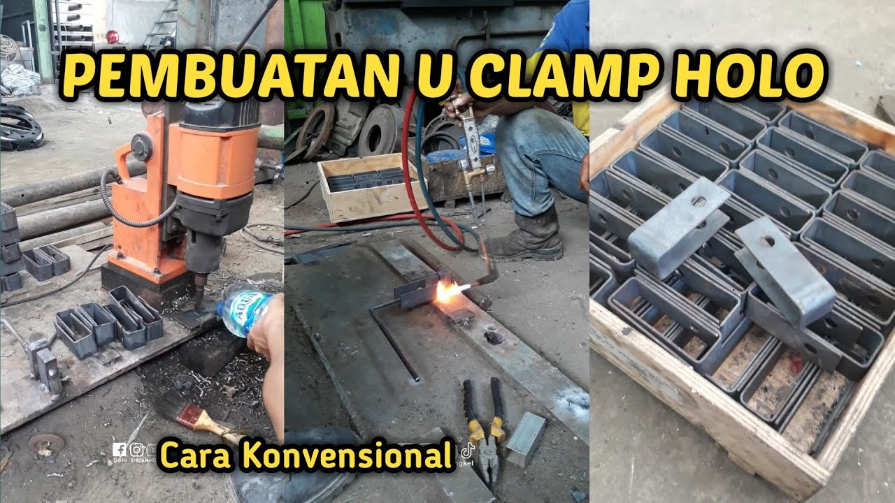 HOW TO MAKE U CLAMP HOLO #soloindah #bengkelbubut #clamp #uclamp #klem #clampholo - YouTube