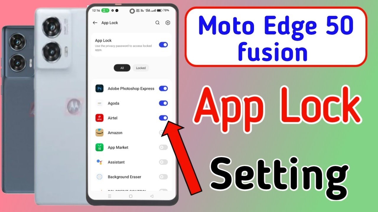 Moto edge 50 fusion me app lock kaise kare/ how to lock apps in moto ...