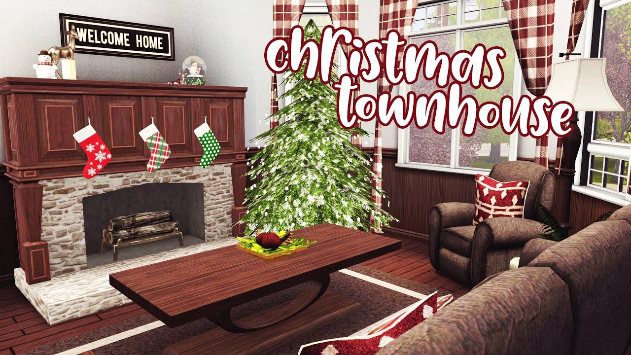 decorating a christmas townhouse in the sims 3 - YouTube