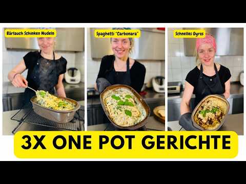 3x One Pot: Bärlauch-Schinkennudeln + Carbonara + schnelles Gyros