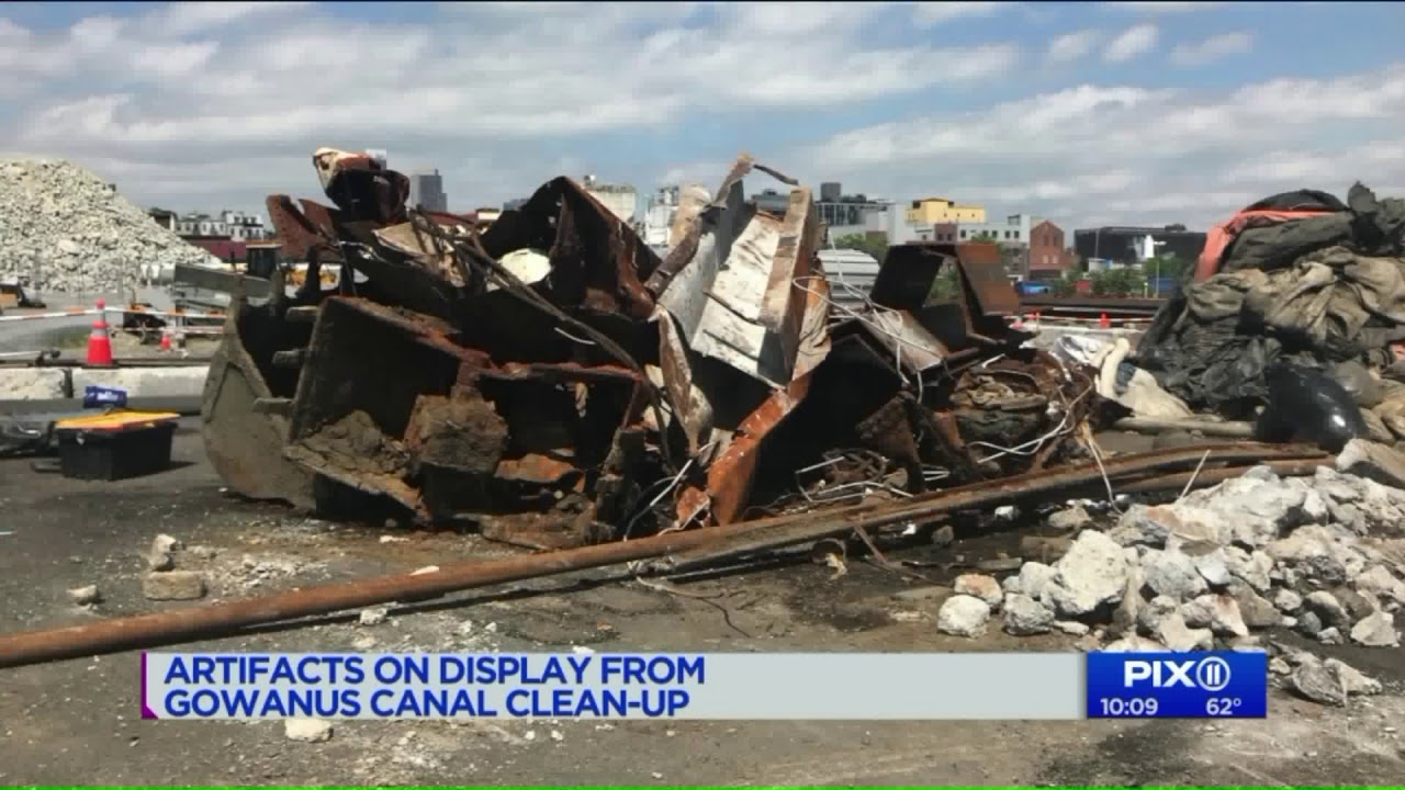 Gowanus Canal clean-up reveals underwater artifacts - YouTube