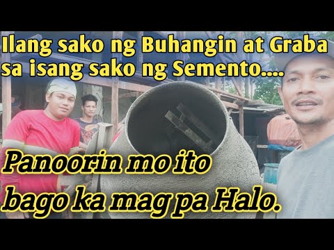 Ilang buhangin graba sa isang sako ng Semento • concrete cement ratio ...