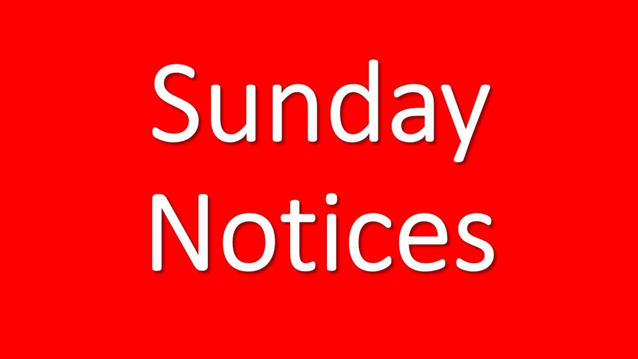 21 February - Sunday Notices - YouTube
