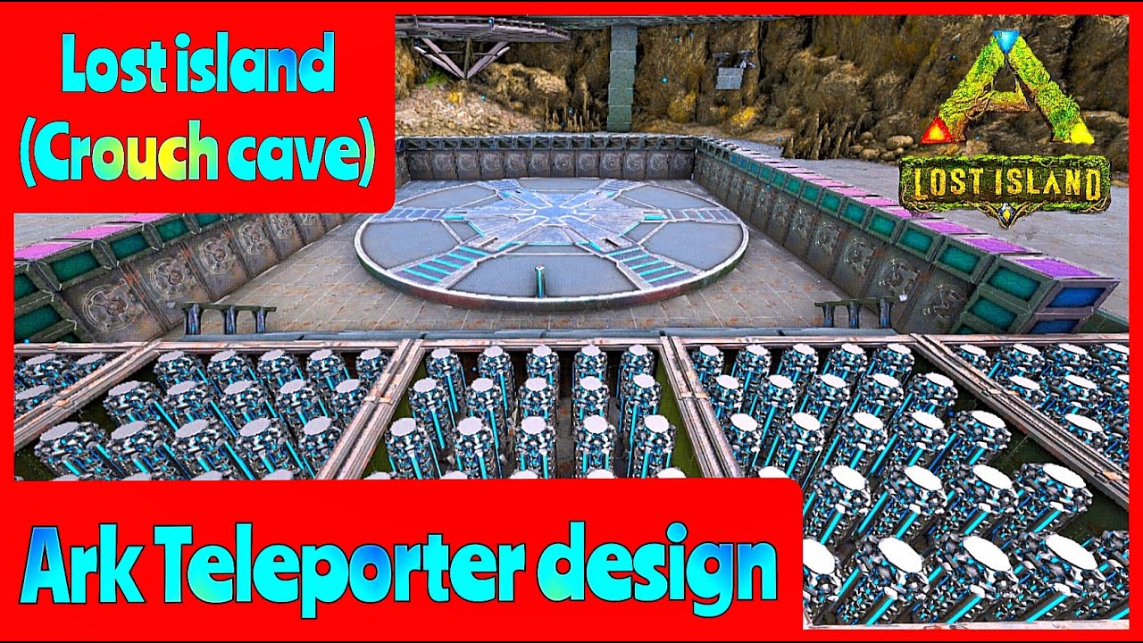 How to build Teleporter design Crouch cave (lost island)_Ark survival ...