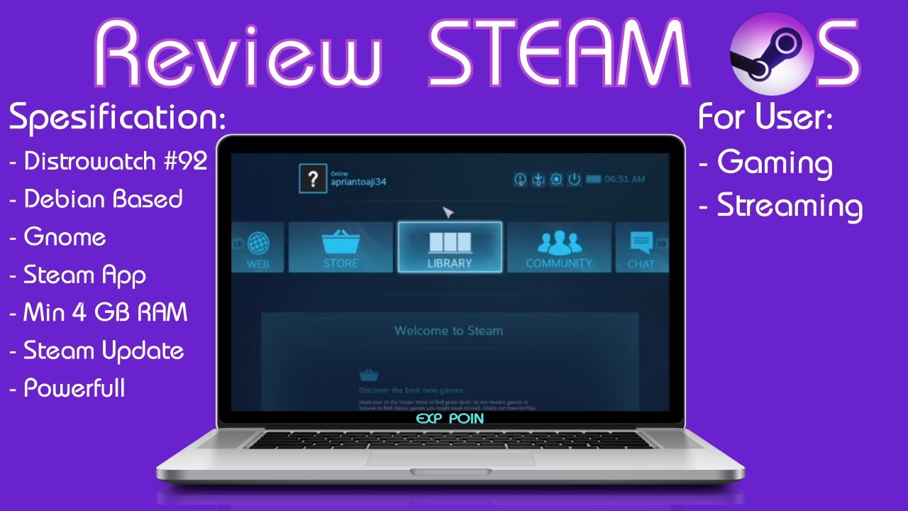 Review Steam OS Distro Linux Gaming Lanjay - YouTube