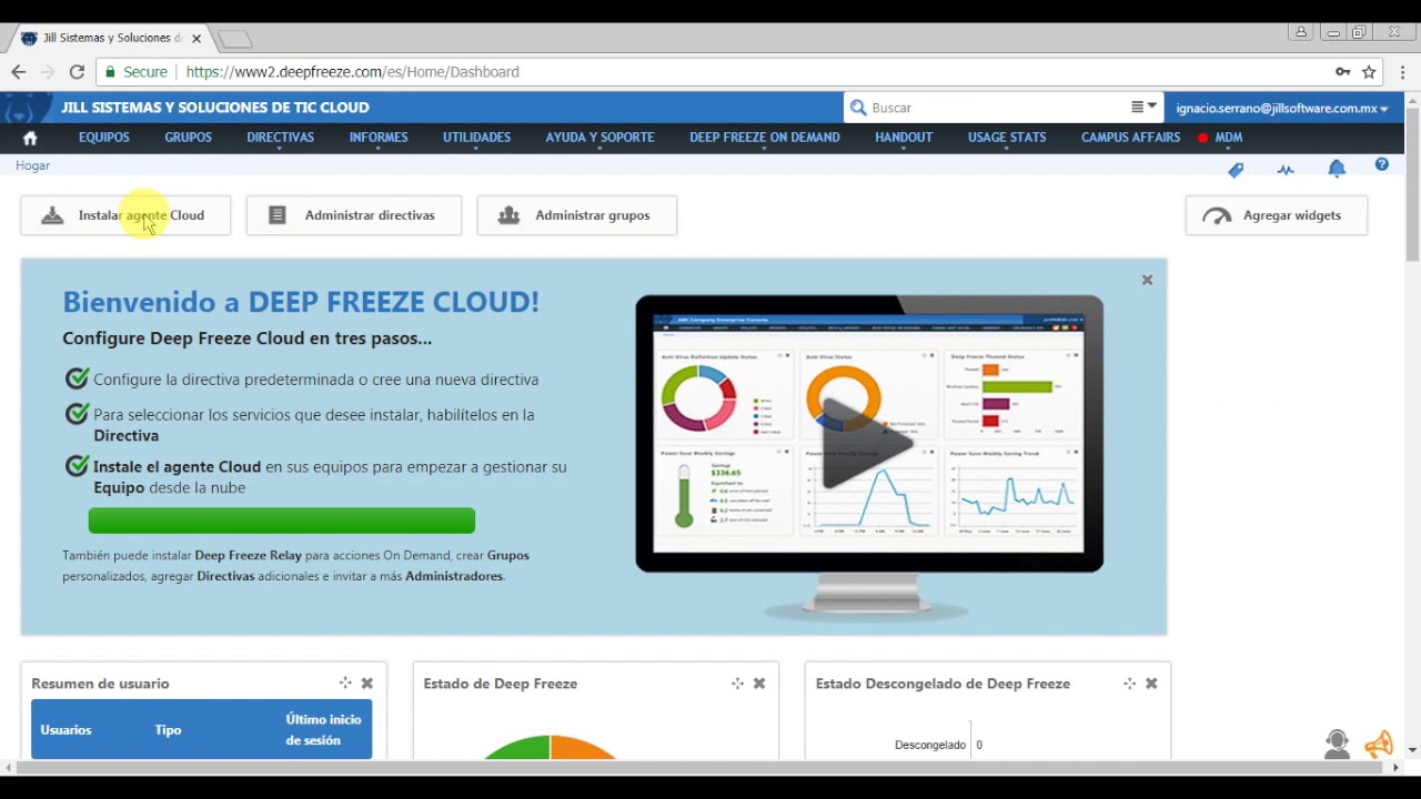 Configuración e Instalación de una estación de trabajo con Deep Freeze Cloud - YouTube