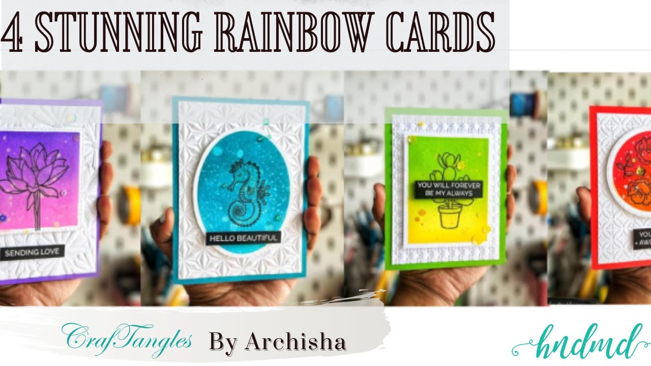 4 Stunning Rainbow Cards - YouTube