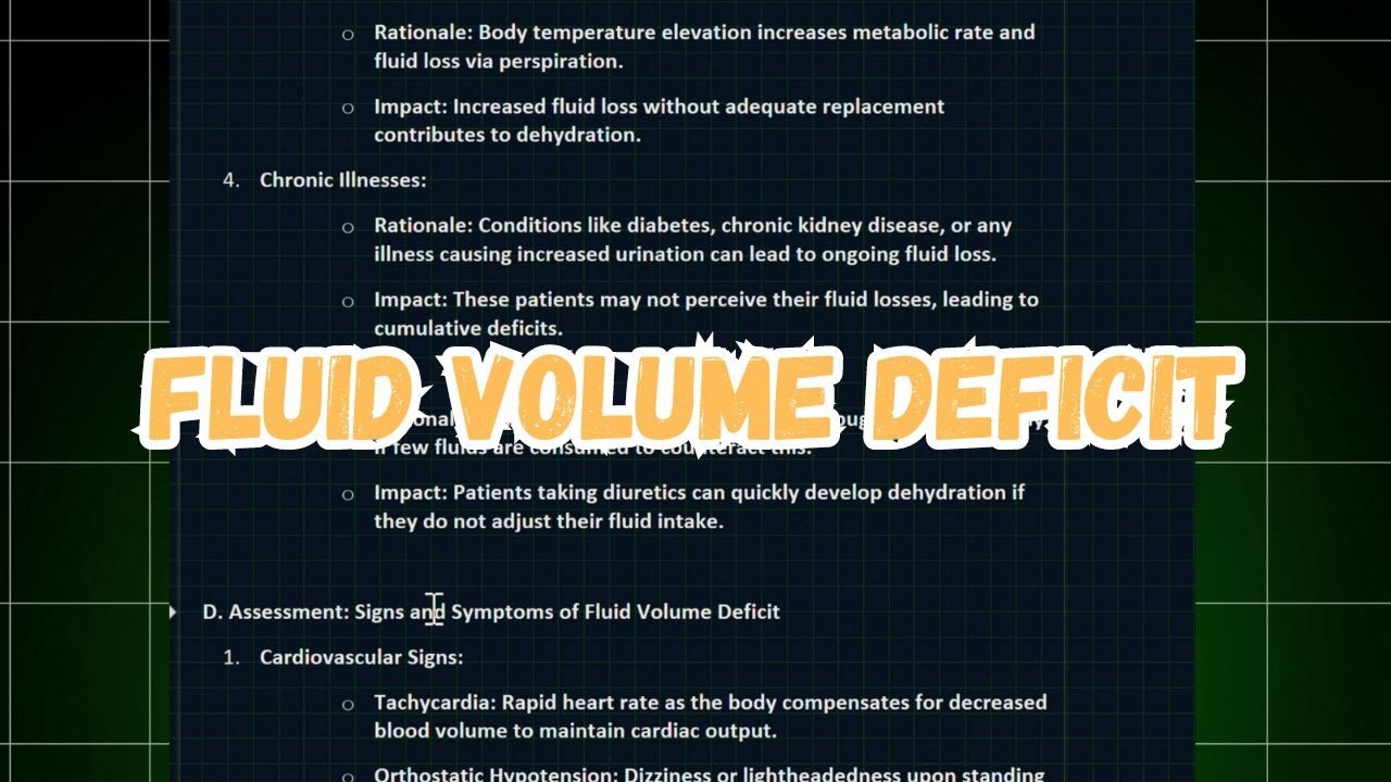 Fluid Volume Deficit Explained: Causes, Symptoms & Treatment - YouTube