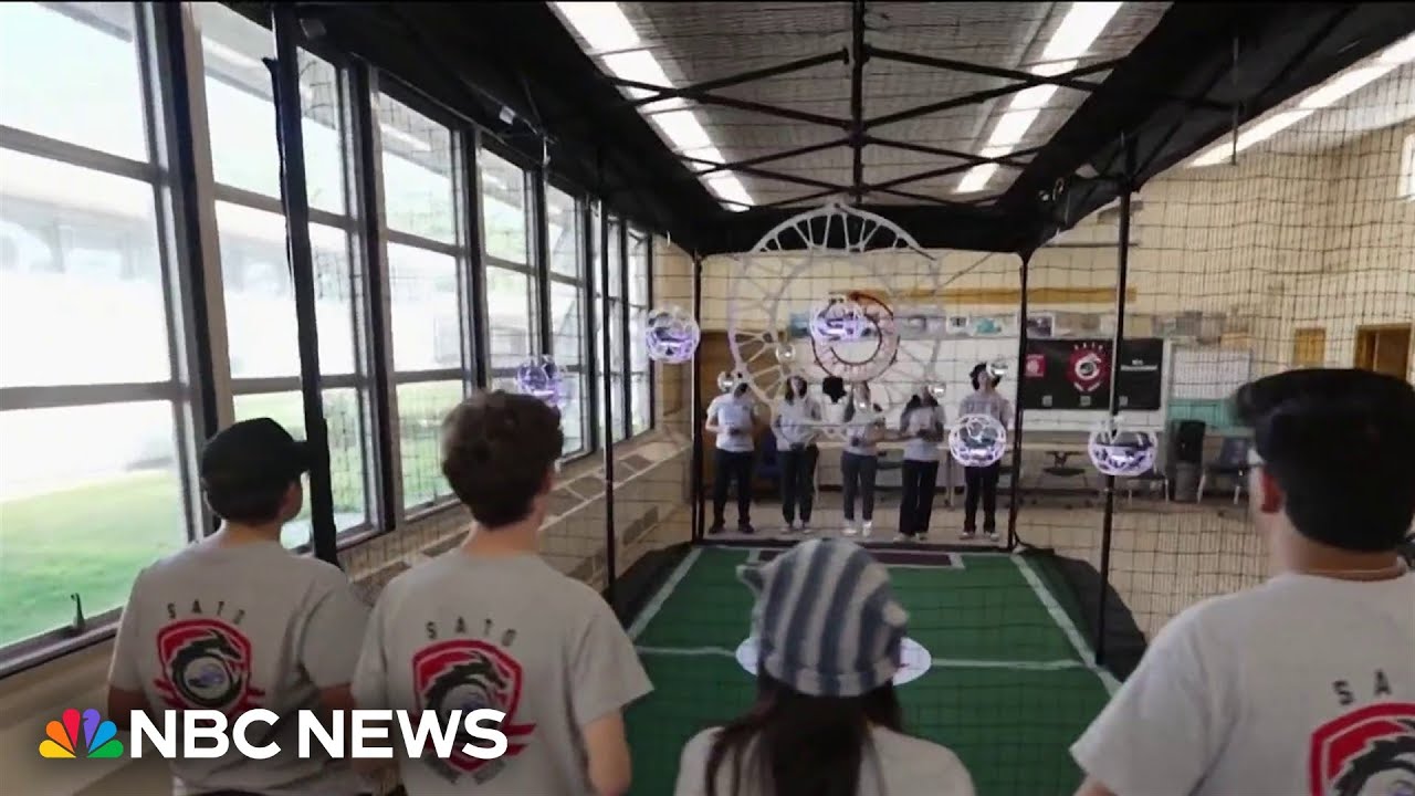 California high school offers drone soccer to students - YouTube