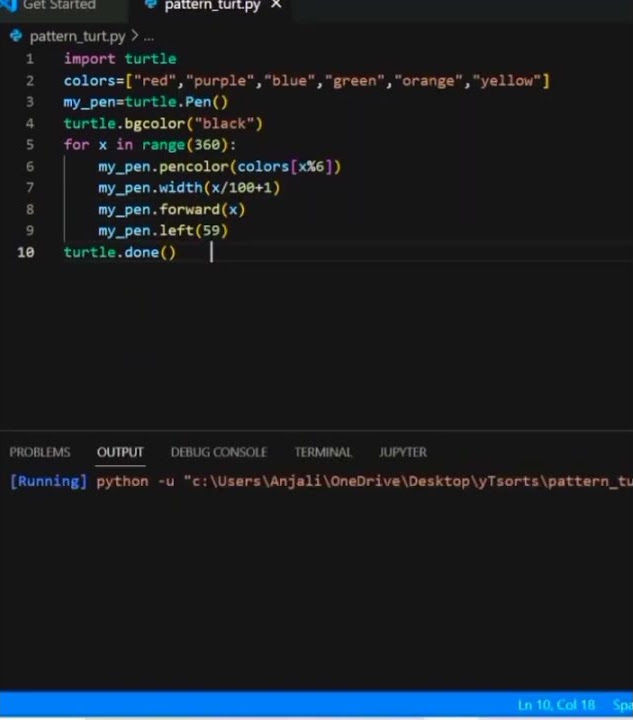 Amezing python turtle graphics ️#pythonprogramming #pythontutorial #shorts - YouTube