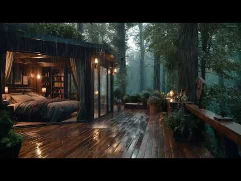 Forest Bedroom in the Rain 🌧 | Gentle Nature Ambience for Deep Rest