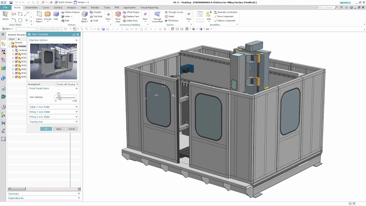 NX Product Template Studio CNC machine - YouTube