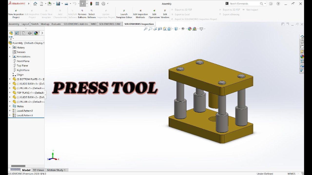 Video Tutorial Solidwork Press Tool Proyek UTS CAD CAM #MesinUPNJatim ...