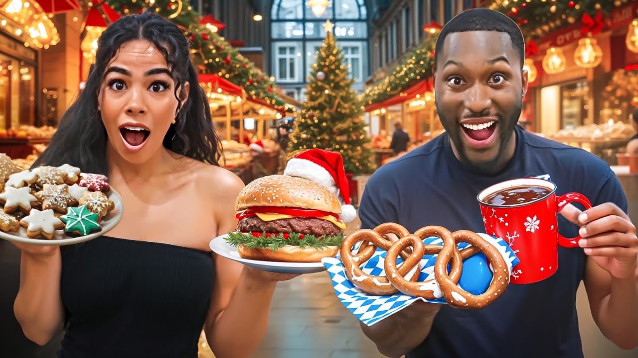 EATING CHRISTMAS MARKET STREET FOOD FOR THE FIRST TIME! | VLOGMAS DAY 1 ...