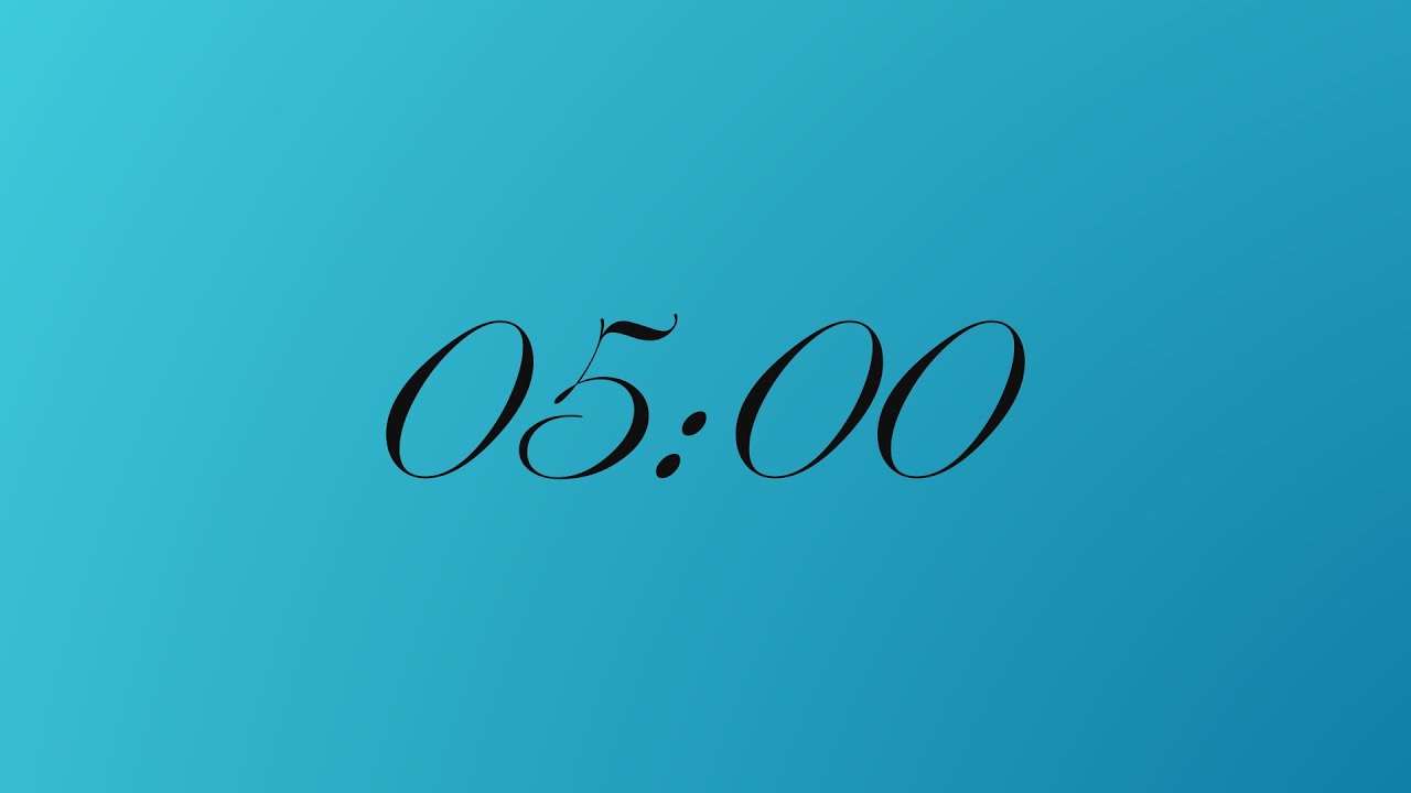5-Minute Countdown Timer | (Blue Diamond ← Peacock Blue) × Onyx - YouTube