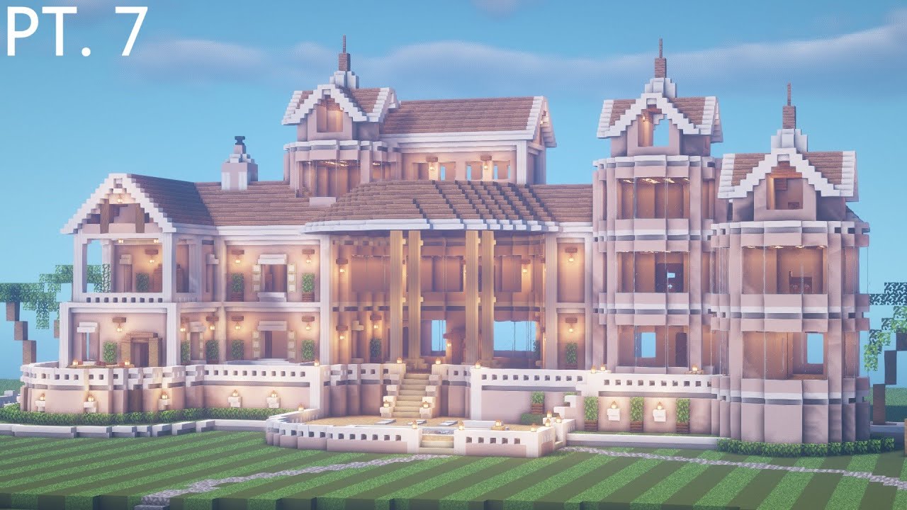 Minecraft: HUGE Suburban Mansion Tutorial (#5) | Part 7 - YouTube