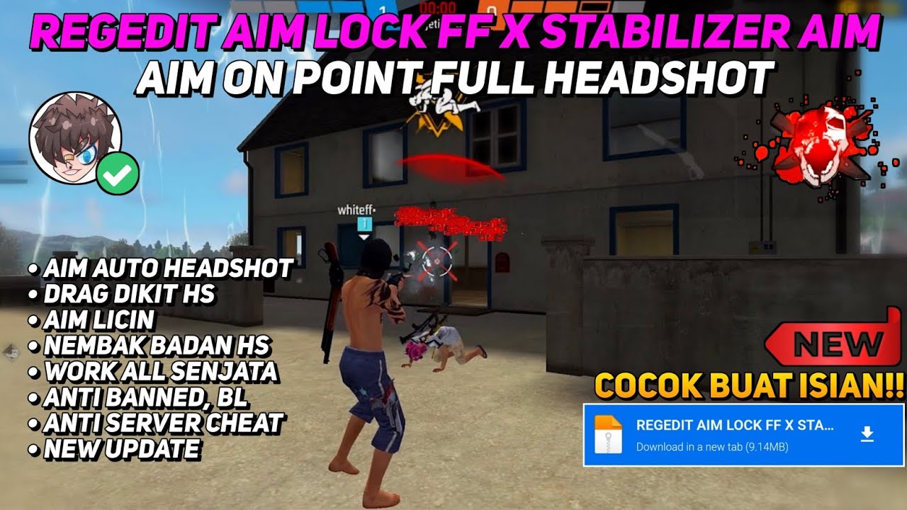 NEW UPDATE REGEDIT AIM STABILIZER FF X AIMLOCK AUTO HEADSHOT V2 - COCOK ...
