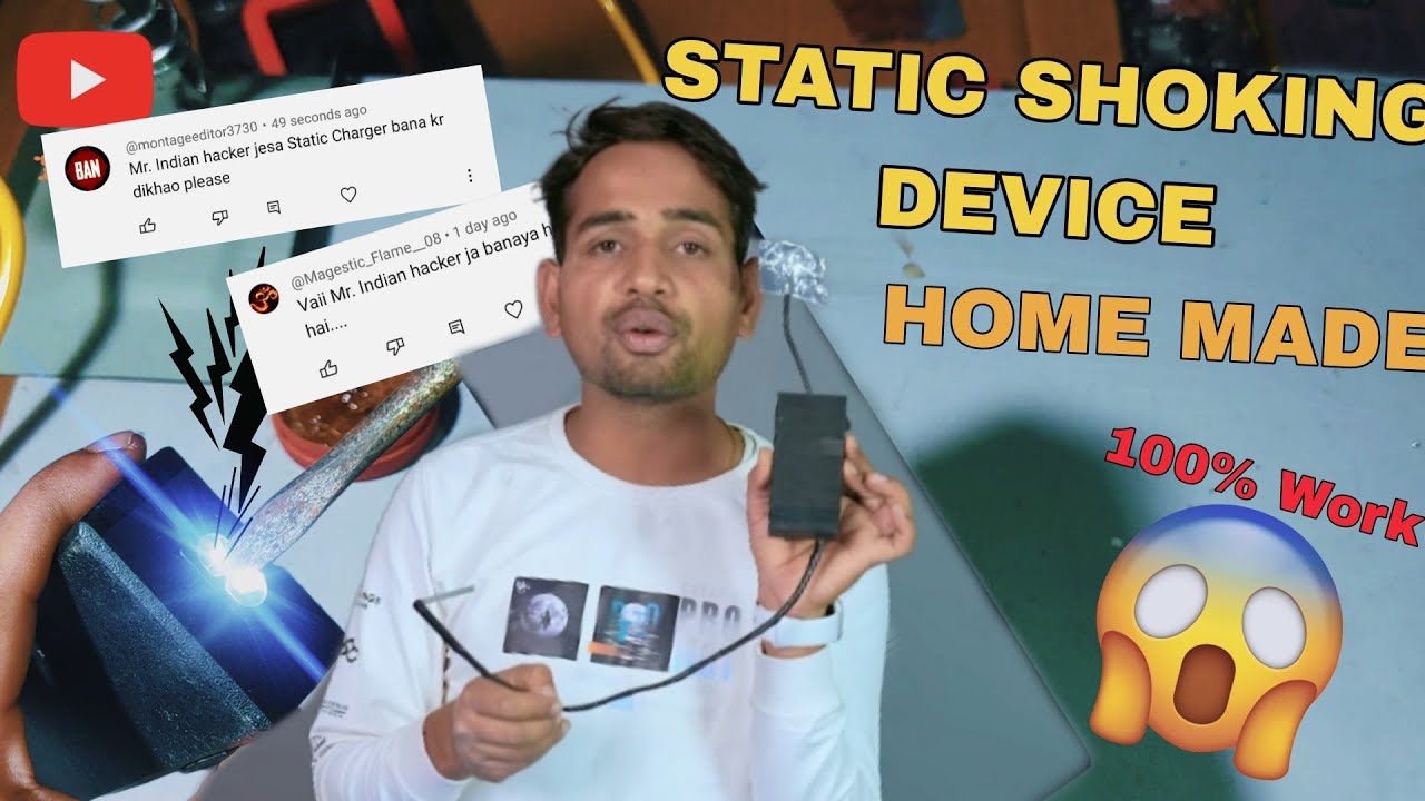 static charger 11000 Volts Electricity In Hand's...🔌⚡⚡⚡ How to make ...