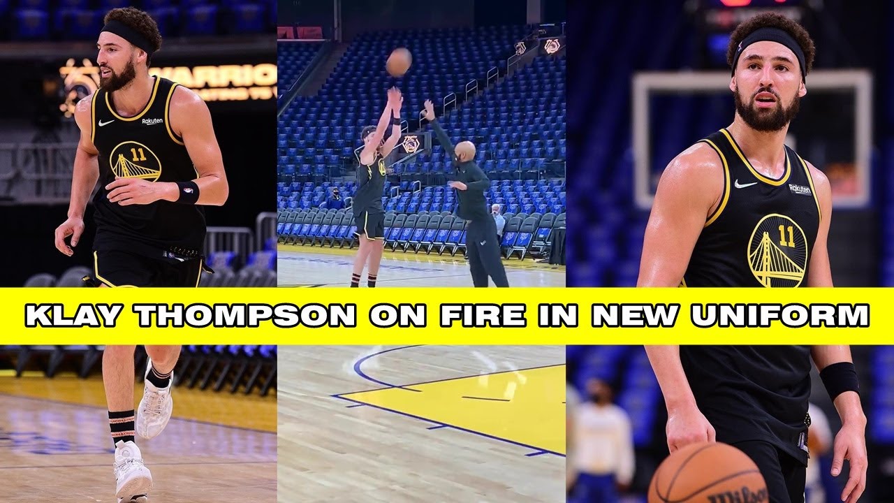 Klay Thompson ON FIRE🔥🔥 - Making 9 straight threes in NEW UNIFORM just ...