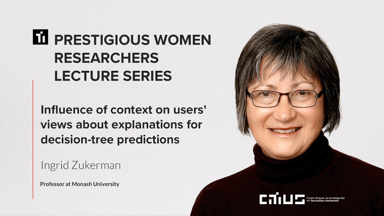 Prestigious Women Researchers Lecture Series: 'Ingrid Zukerman' - YouTube