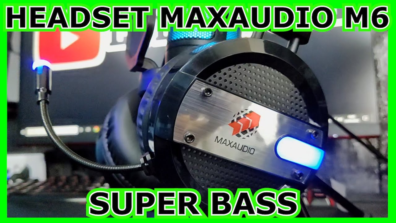 HEADSET GAMER MAXAUDIO M6 FONE COM SUPER GRAVE - MICROFONE FLEXIVEL LED ...