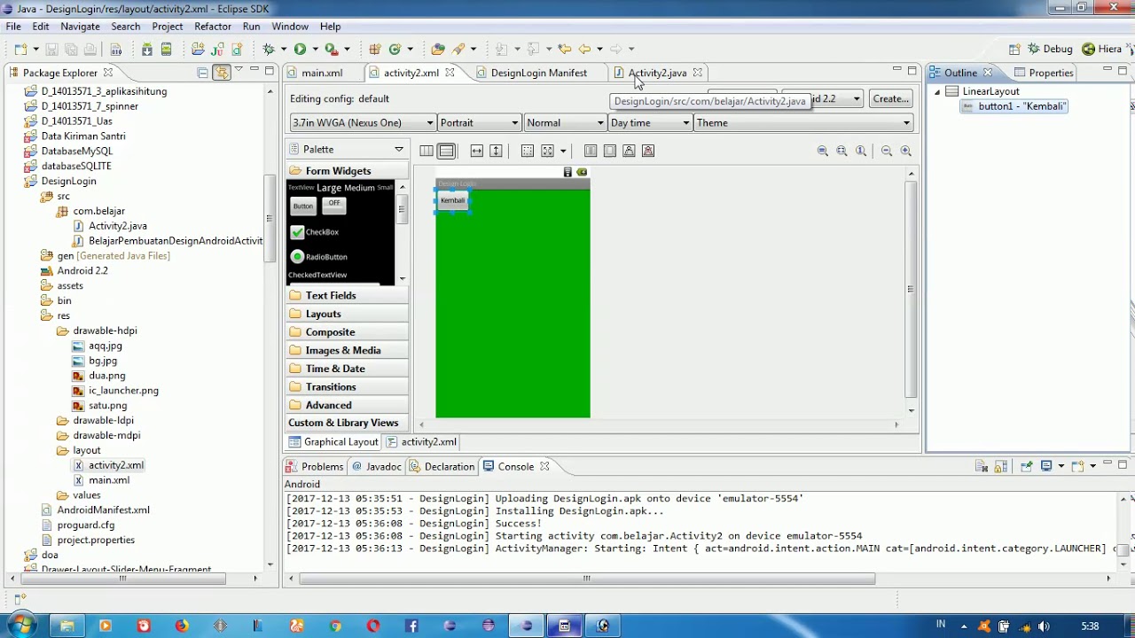 Belajar Pemrograman Android Mengubah Activity yang Mau Dijalankan Pertama Kali - YouTube