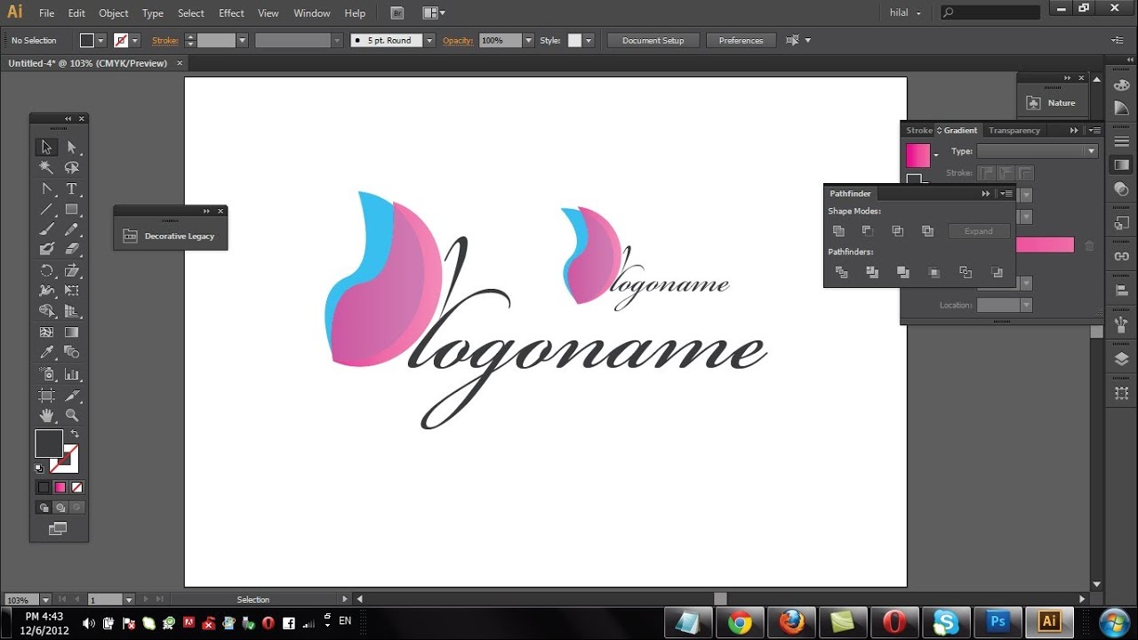 How To Build a gentle and simple logo | logo design illustrator - YouTube