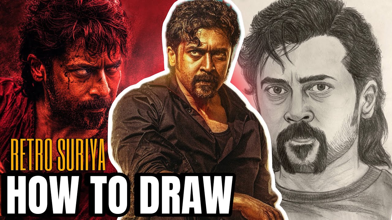 RETRO | Suriya as The One 🔥 Pencil drawing tutorial ⚔️ RJ ART GALLERY ...