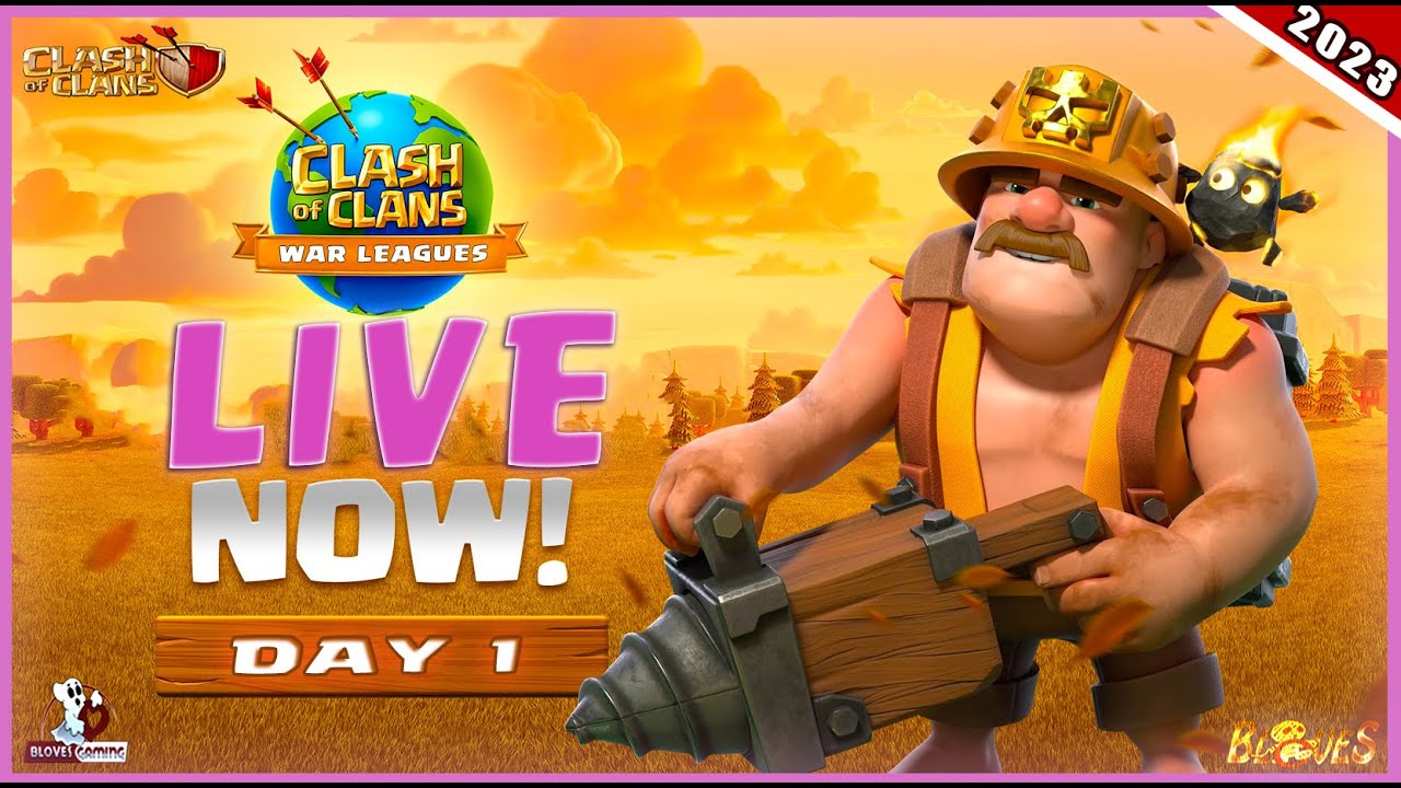 COC Live Clan War Leagues Day 1| Best CWL Th10 Attack Strategy 2023 ...