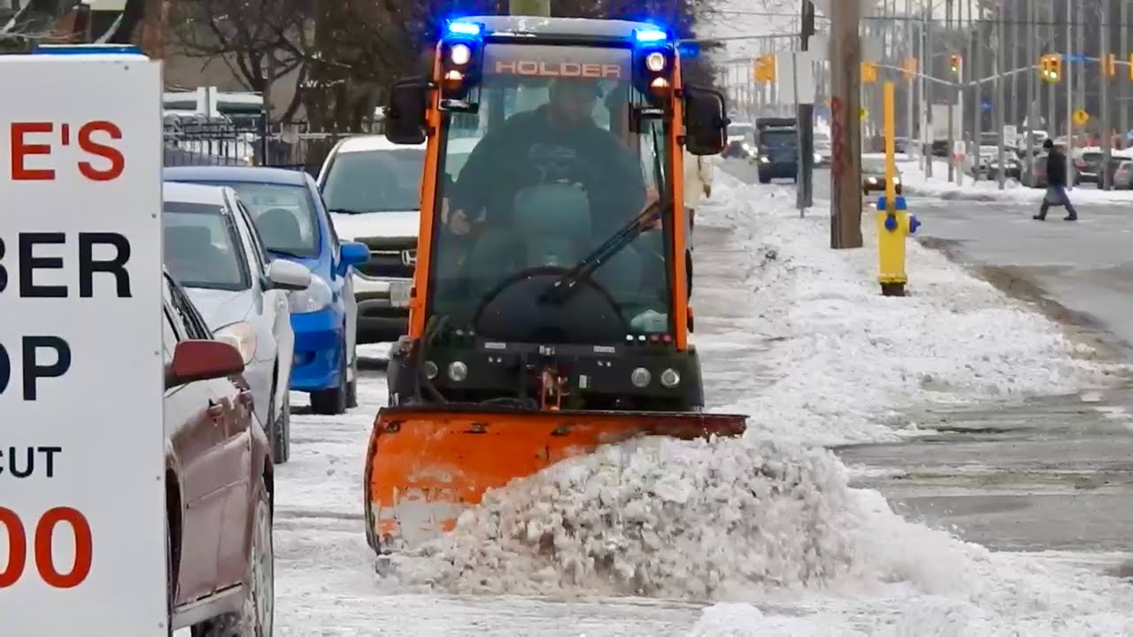 Snow Removal Holder Sidewalk plow - YouTube