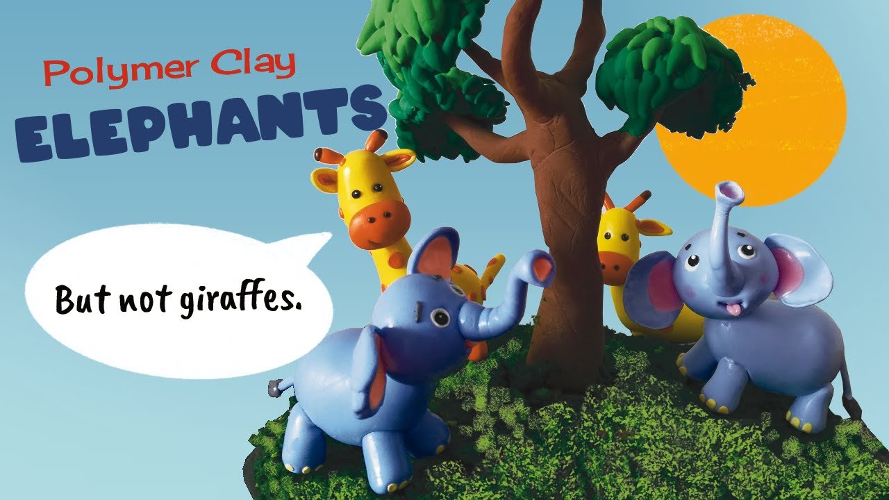 How to Make Polymer Clay Elephants. Easy Polymer Clay Animals - YouTube
